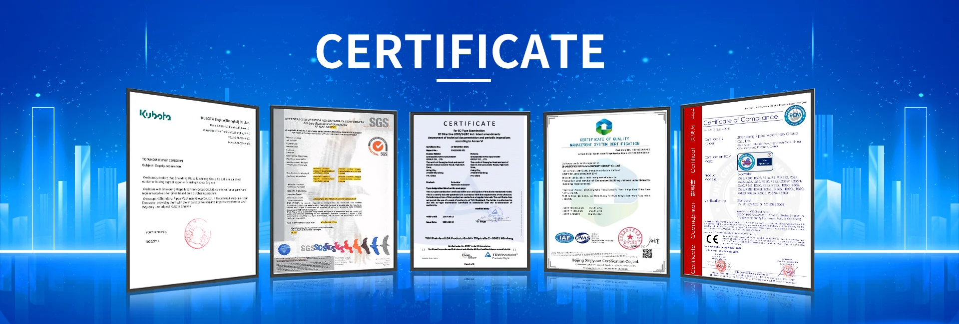 TUV-Certification - Chinese Mini Excavator-Loader-Rippa Forklift-Rippa ...